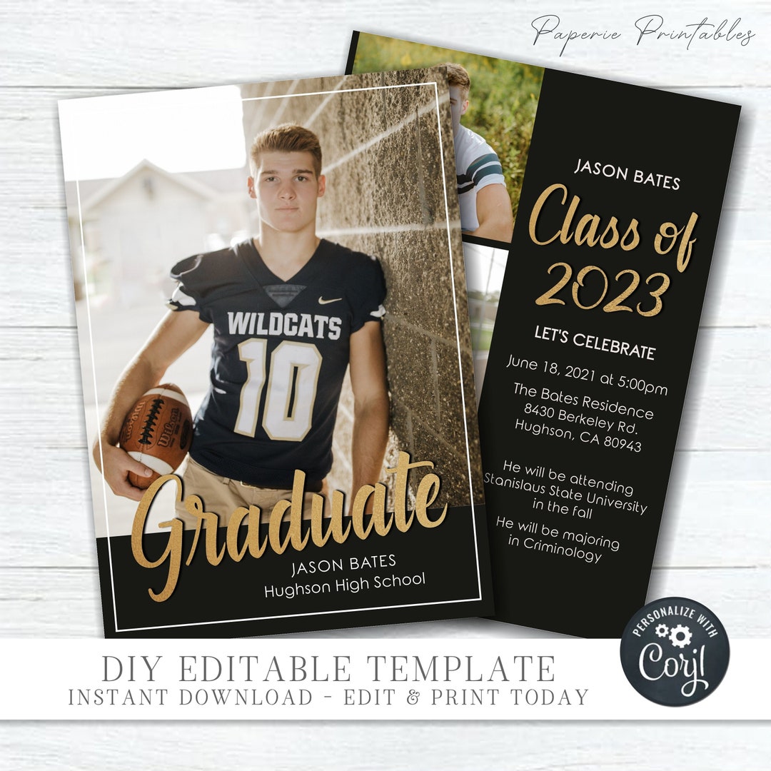EDITABLE Graduation Party Invitation, Class of 2023 Graduation Ceremony ...