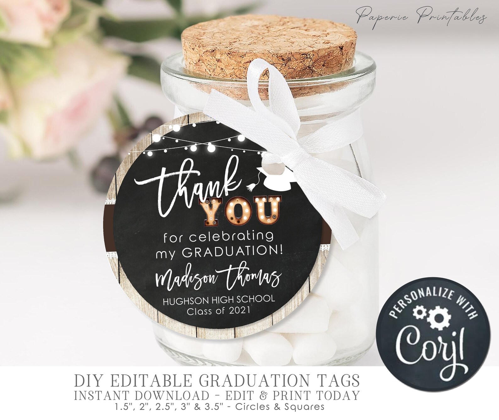 EDITABLE Graduation Gift Tags Graduation Tags Graduation - Etsy