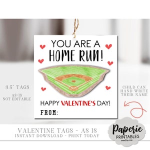 Softball Valentine's Day Cards for Kids: Printable School Valentines ...