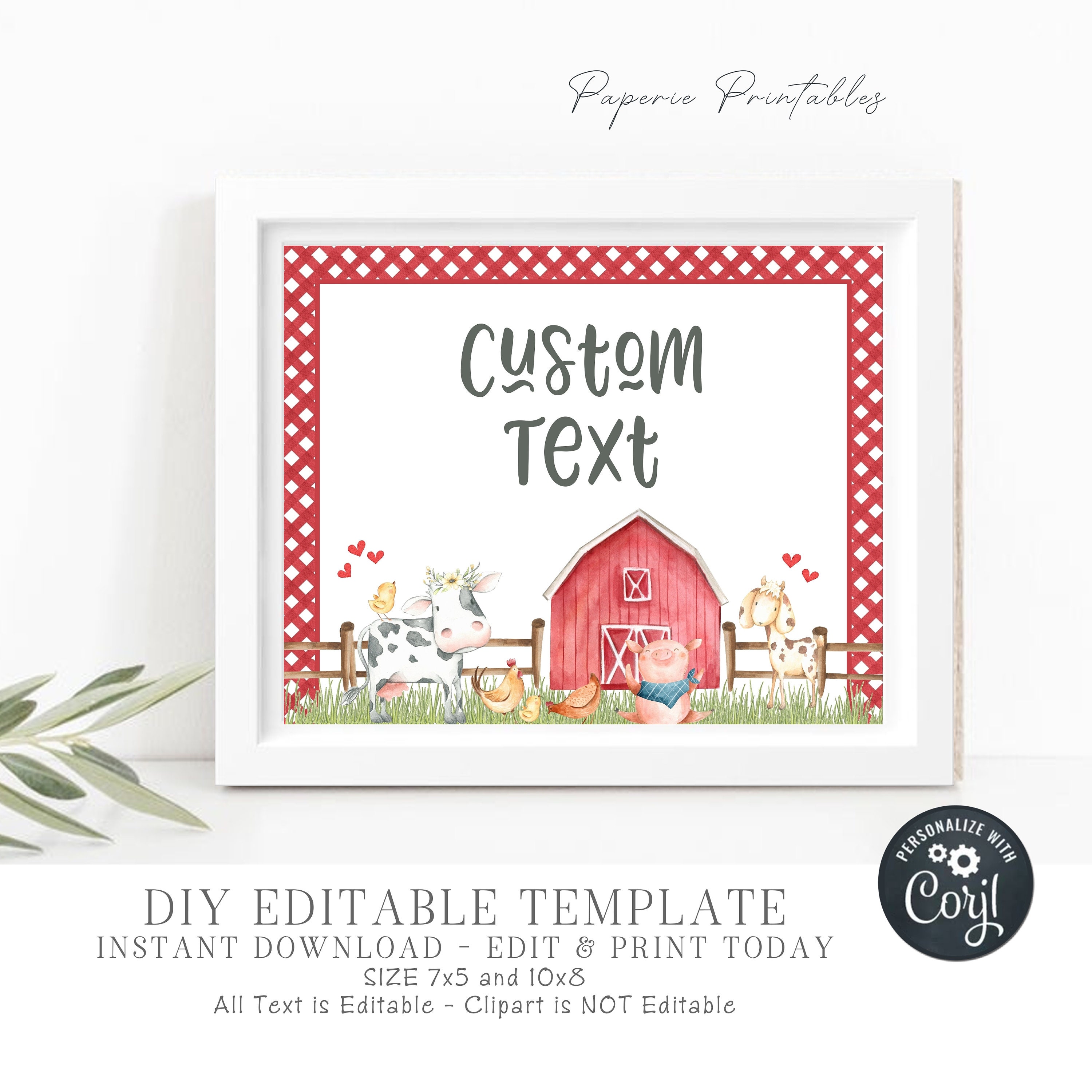 EDITABLE Farm Party Signs DIY Barnyard Party Signs Grazing - Etsy