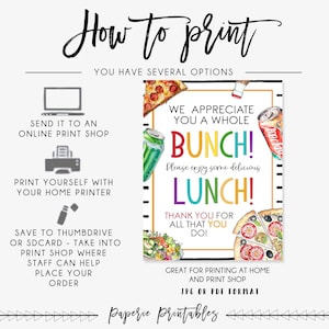 EDITABLE Lunch Appreciation Sign, Lunch Teacher Appreciation Sign ...