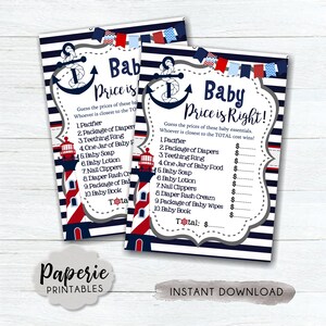 Nautical Baby Shower Games Bundle Pack - Little Sailor Baby Shower ...