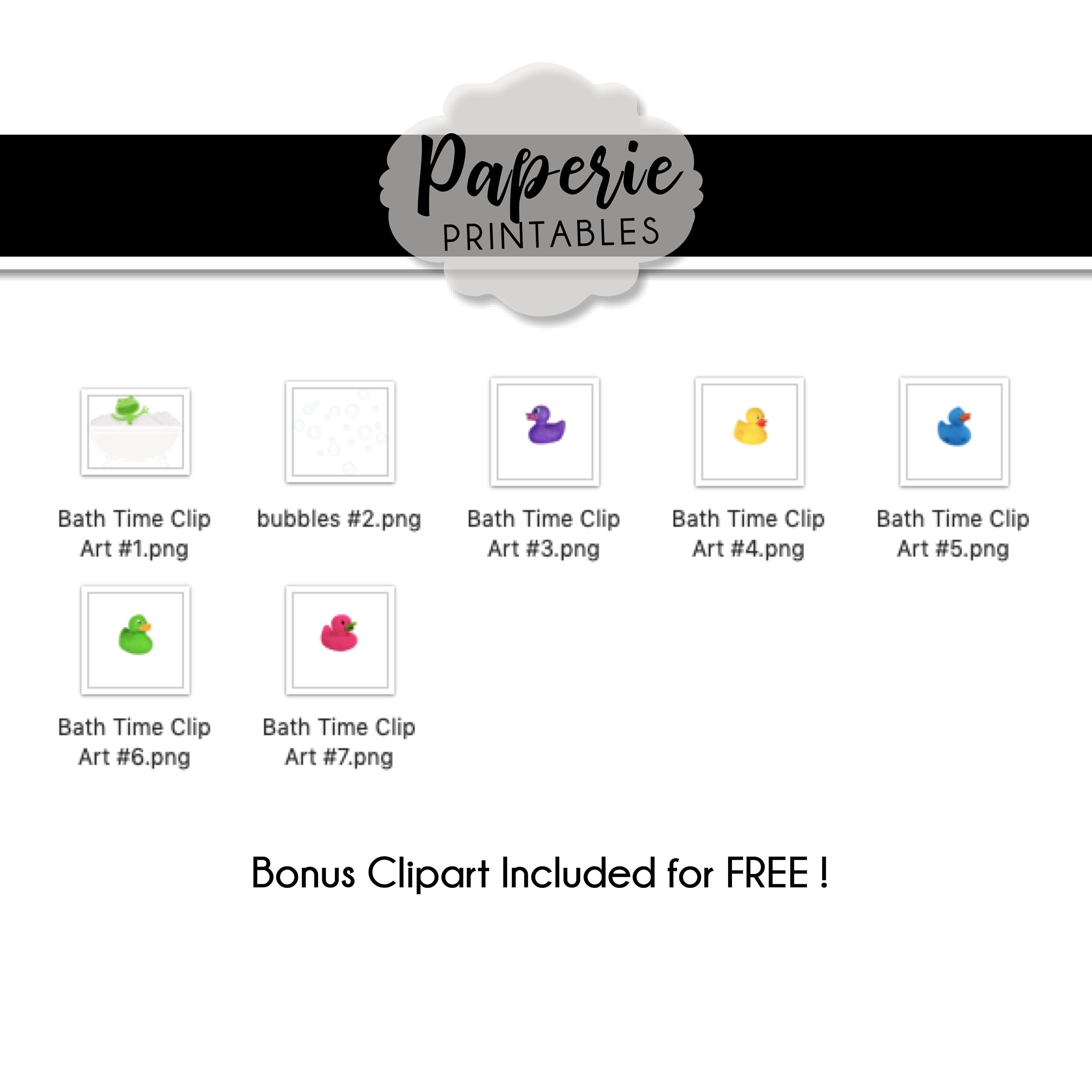 Bath Time Digital Paper Pack: Scrapbook Papers & Clipart (instant ...