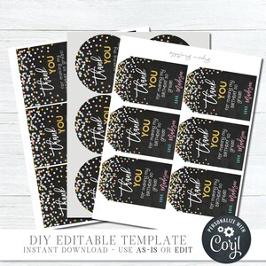 EDITABLE Confetti Birthday Favor Tag, Editable Favor Tag, Girl Birthday ...