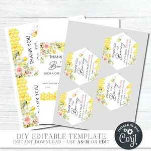 EDITABLE Lip Balm Teacher Appreciation Gift Tag, Bee Teacher ...