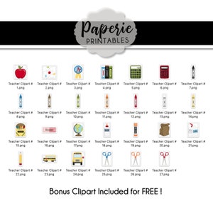 Teacher Digital Paper - 8.5"x11" Digital Scrapbooking Paper - 50 Papers ...