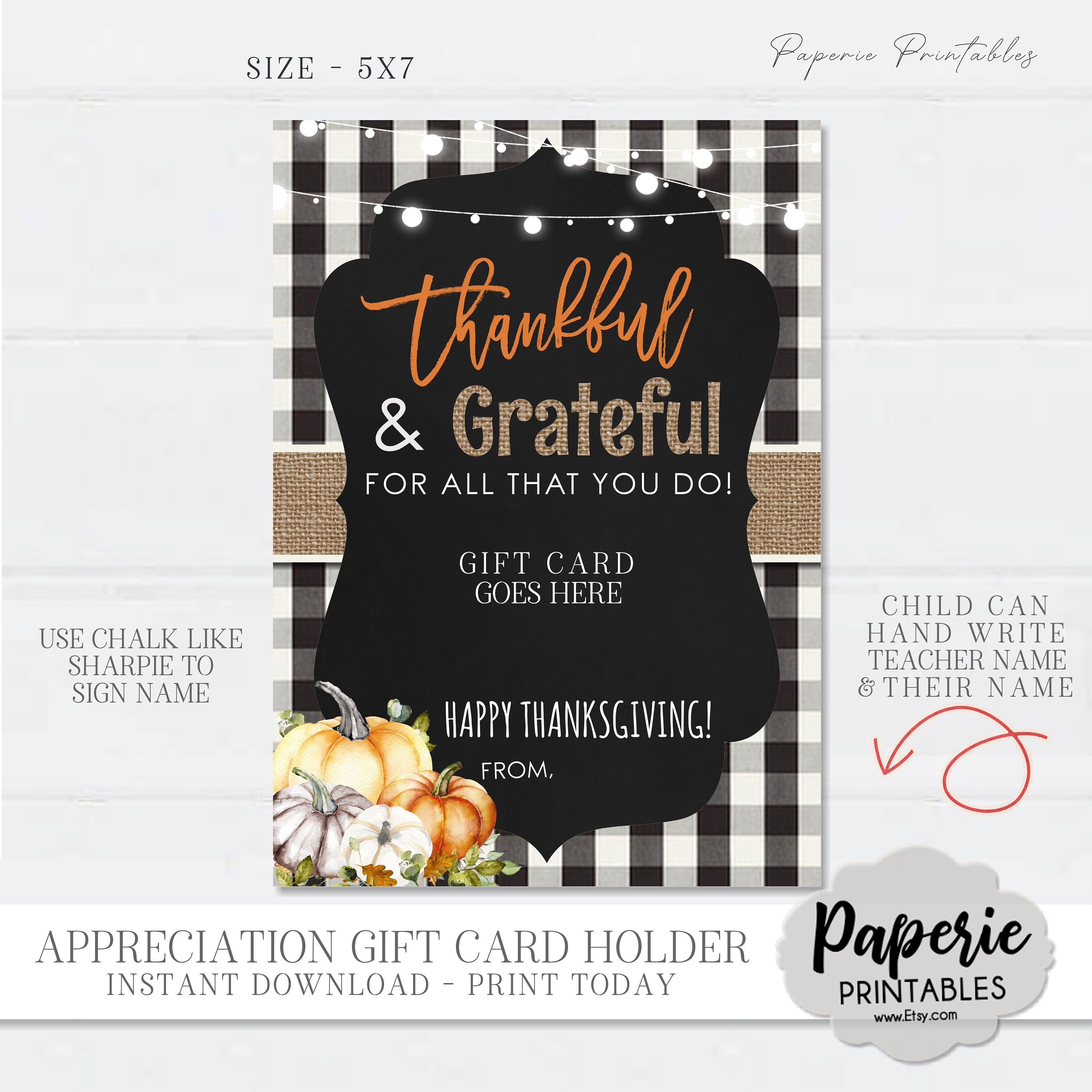 Editable Thanksgiving Gift Card Holder: Thanks a Latte (digital ...