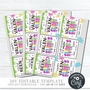 EDITABLE Slime Valentine Cards, Valen-slime Cards, School Valentine ...