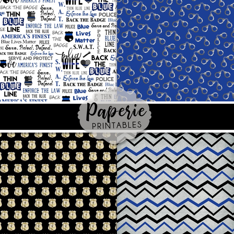 Police Digital Paper Pack: Law Enforcement Scrapbooking (instant ...