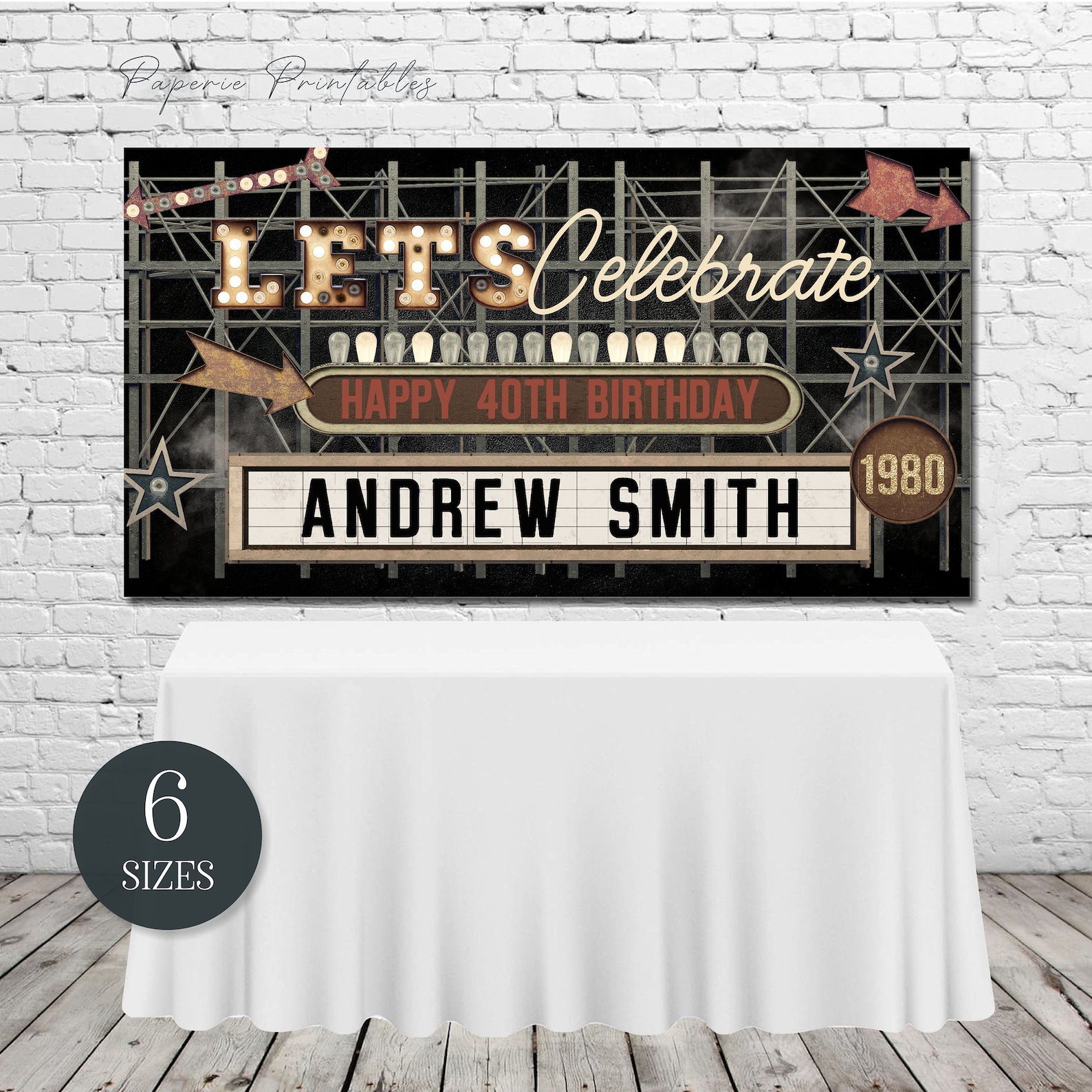 EDITABLE Masculine Birthday Backdrop Men's Birthday - Etsy