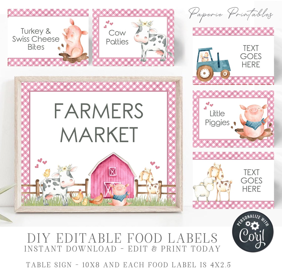 EDITABLE Girl Farm Birthday Bundle Barnyard Birthday DIY - Etsy