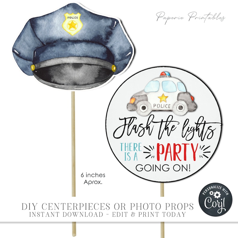 EDITABLE Police Birthday Party Decorations Police Birthday - Etsy