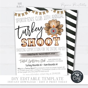 Editable Turkey Shoot Flyer: Thanksgiving Event (DIY Corjl Template) # ...