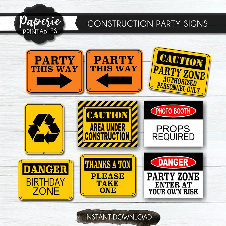 Construction Party Signs Under Construction Party - Etsy