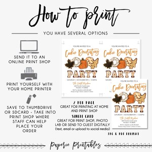 EDITABLE Fall Cookie Decorating Party Invitation, Autumn Cookie ...