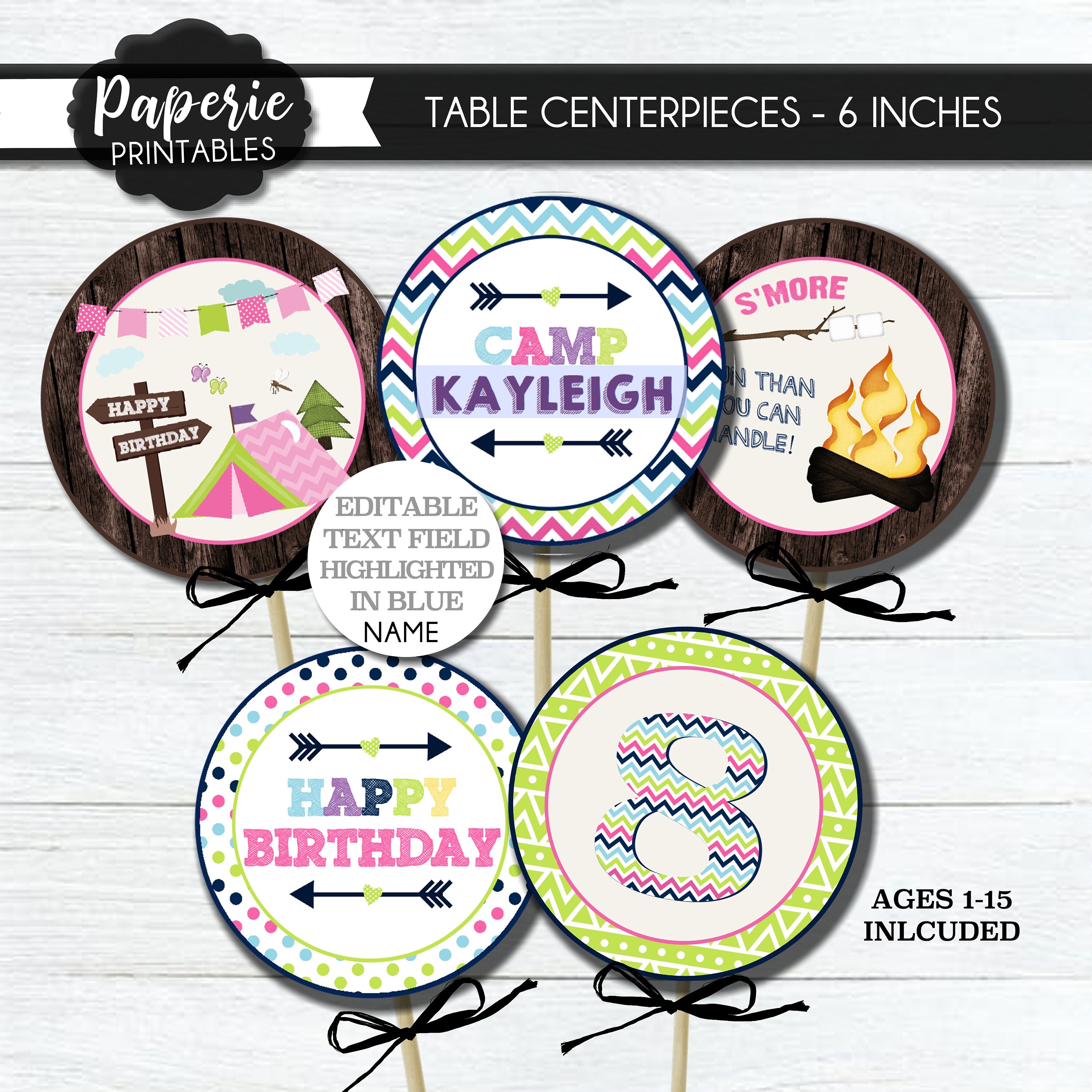 Girl Camping Birthday Party BUNDLE Girl Camping Birthday | Etsy