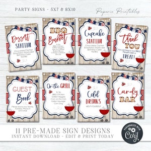 Editable BBQ Party Signs, Company BBQ Party Signs, Neighborhood BBQ ...