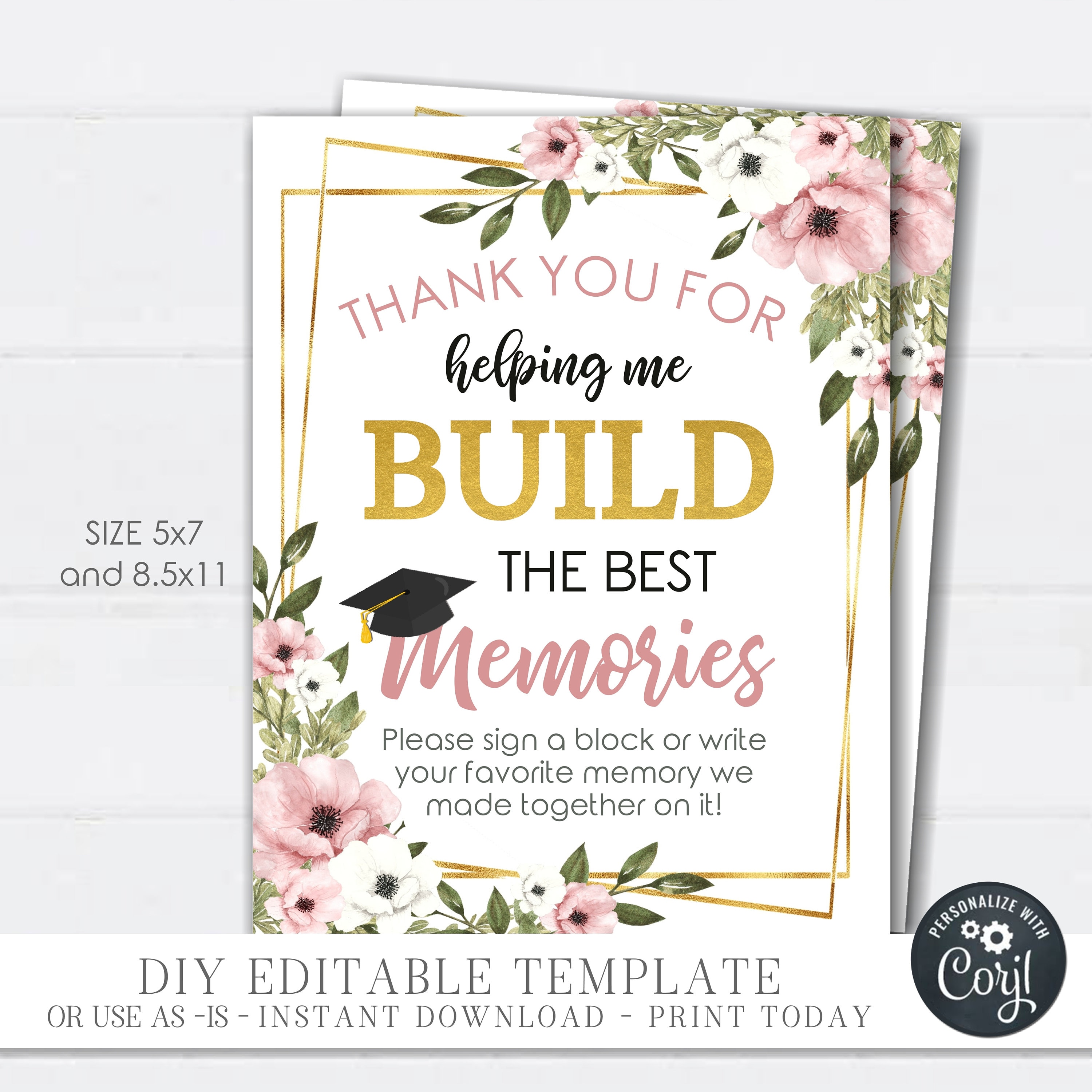 Jenga Graduation Sign Printable