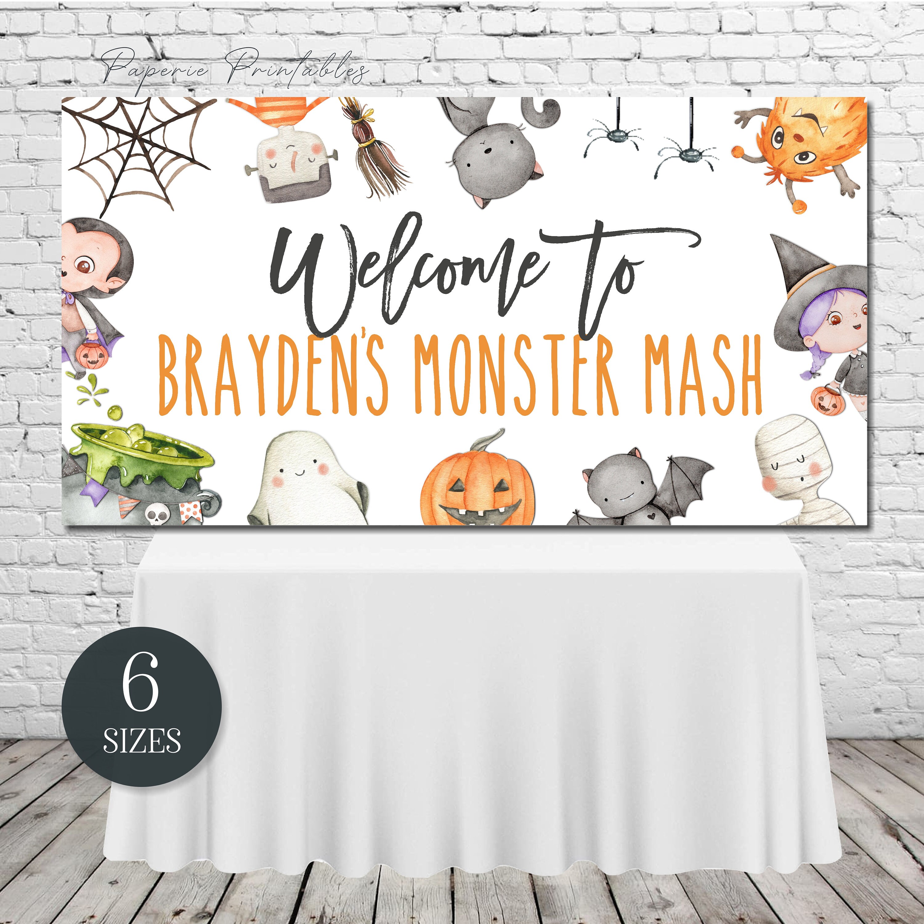 EDITABLE Halloween Birthday Decorations Halloween Backdrop - Etsy