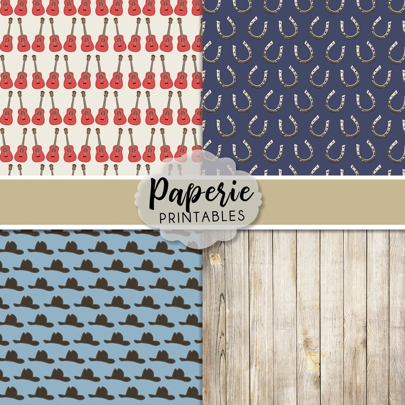 Cowboy Digital Paper 8.5x11 Digital Scrapbooking - Etsy