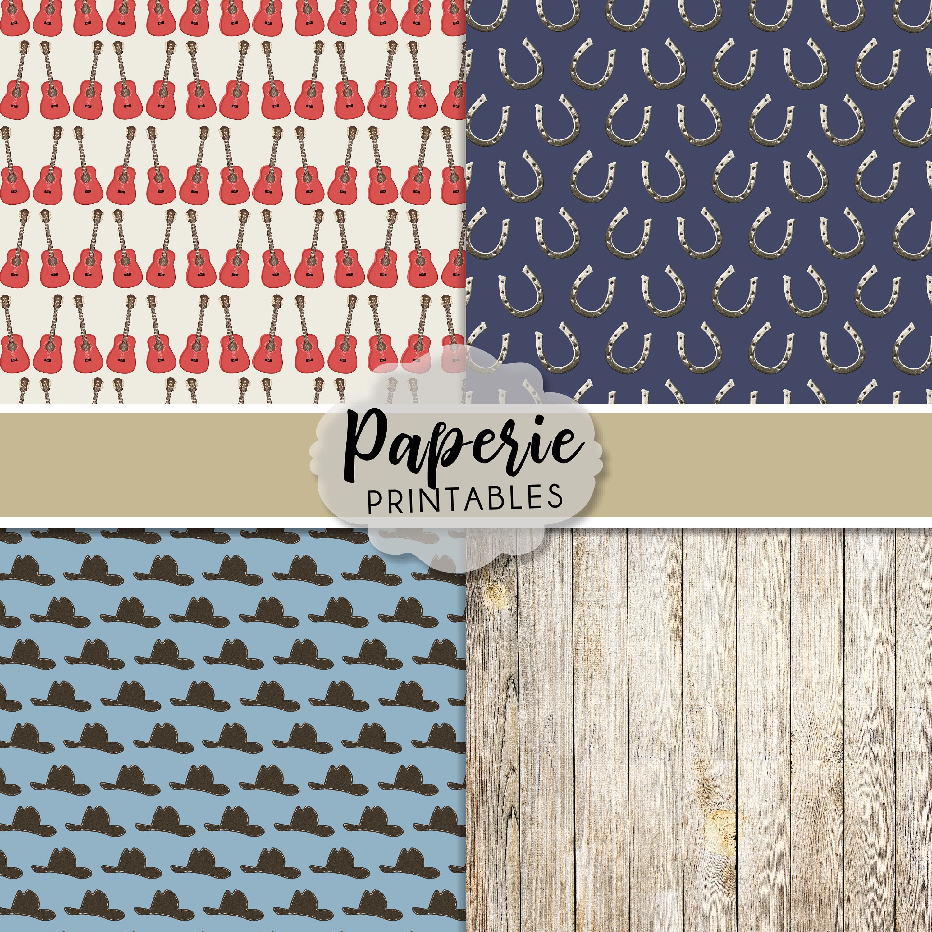 Cowboy Digital Paper 8.5x11 Digital Scrapbooking - Etsy
