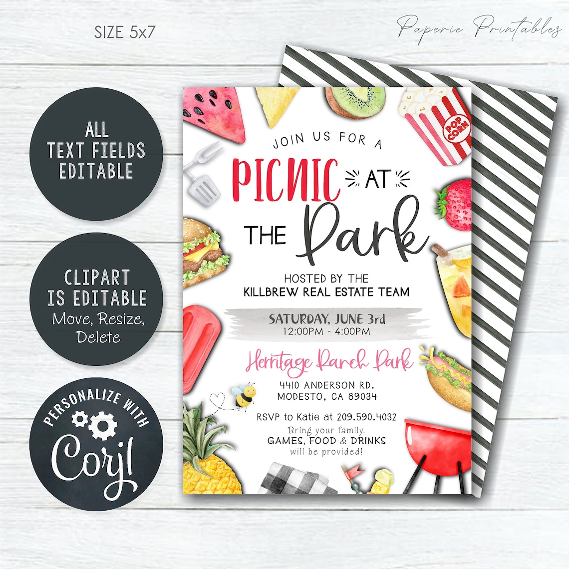 Editable Company Picnic Invitation Client Appreciation BBQ - Etsy