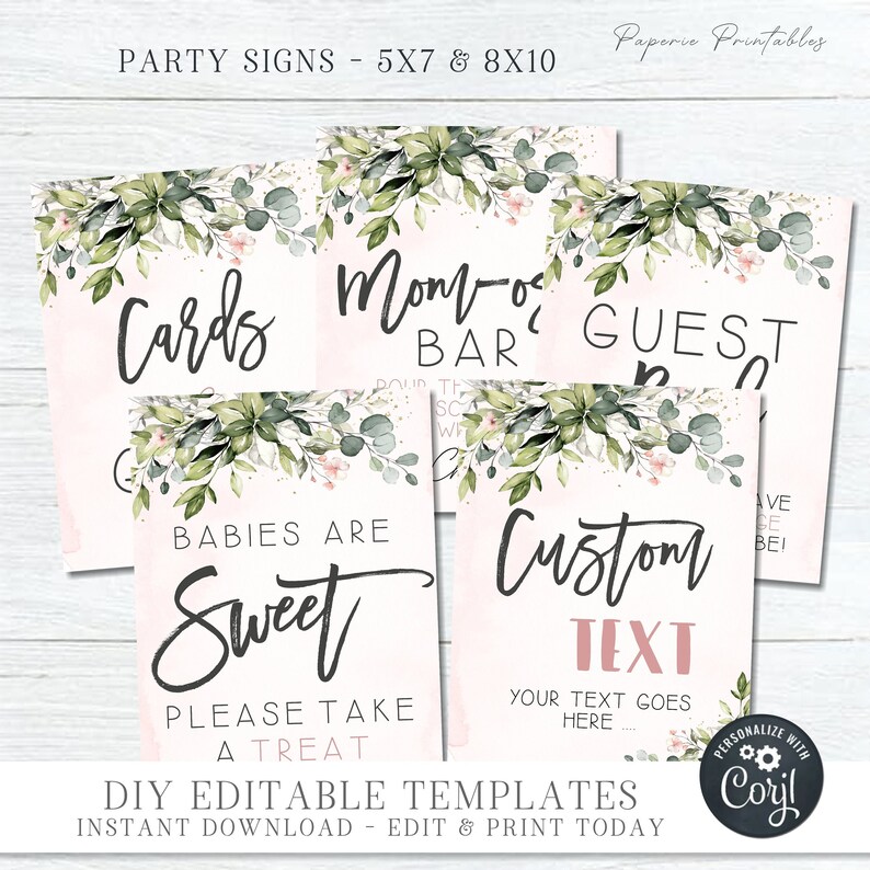 Editable Boho Baby Shower Signs Boho Floral Baby Party Signs - Etsy
