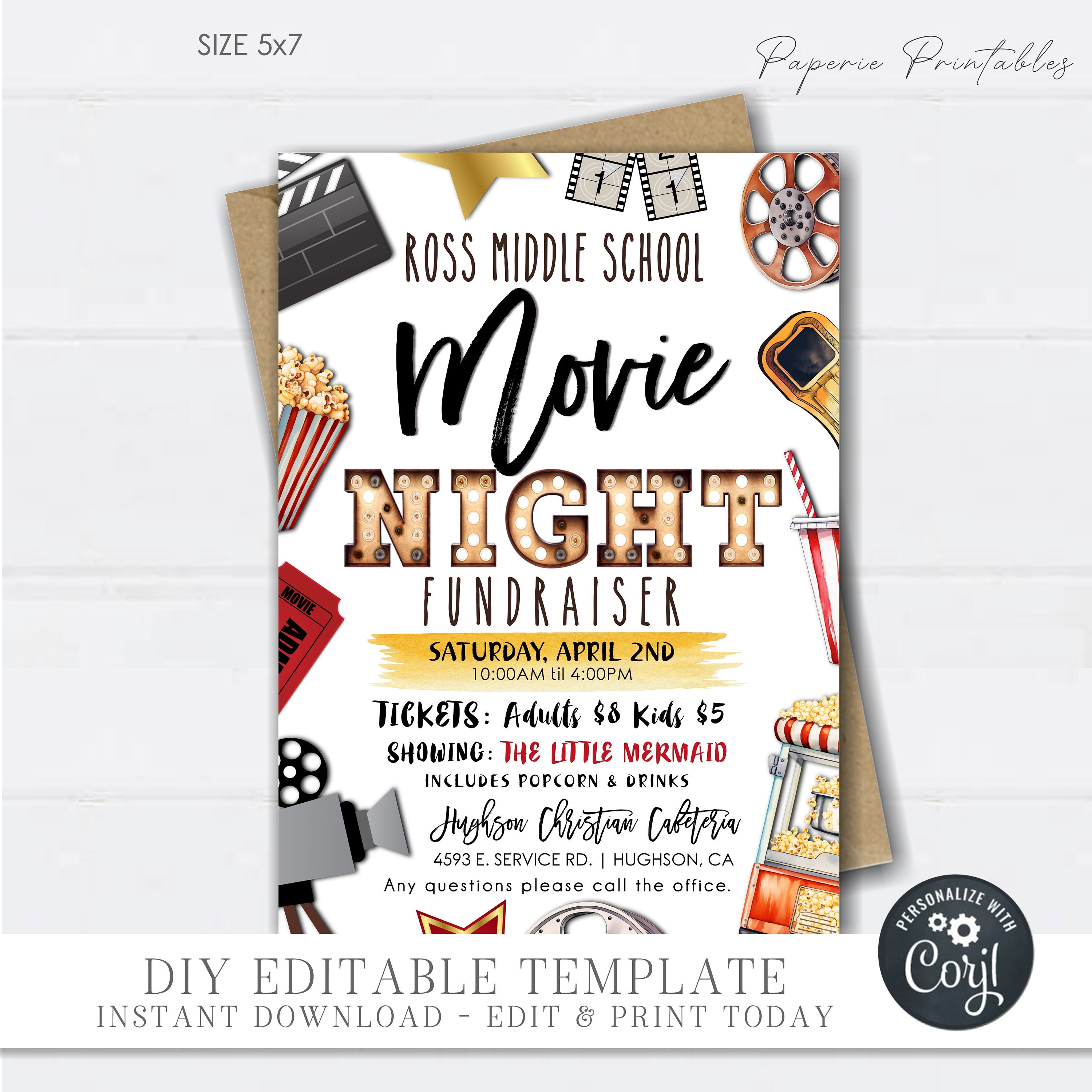 School Movie Night Flyer Template