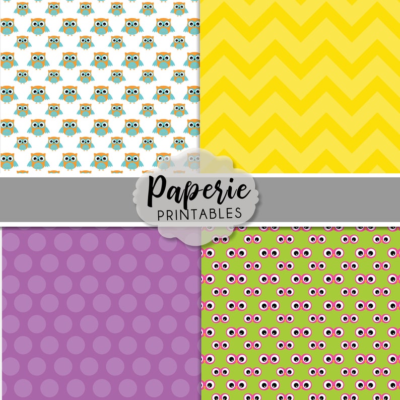 Woodland Owl Pattern Digital Paper 8.5x11 Digital - Etsy