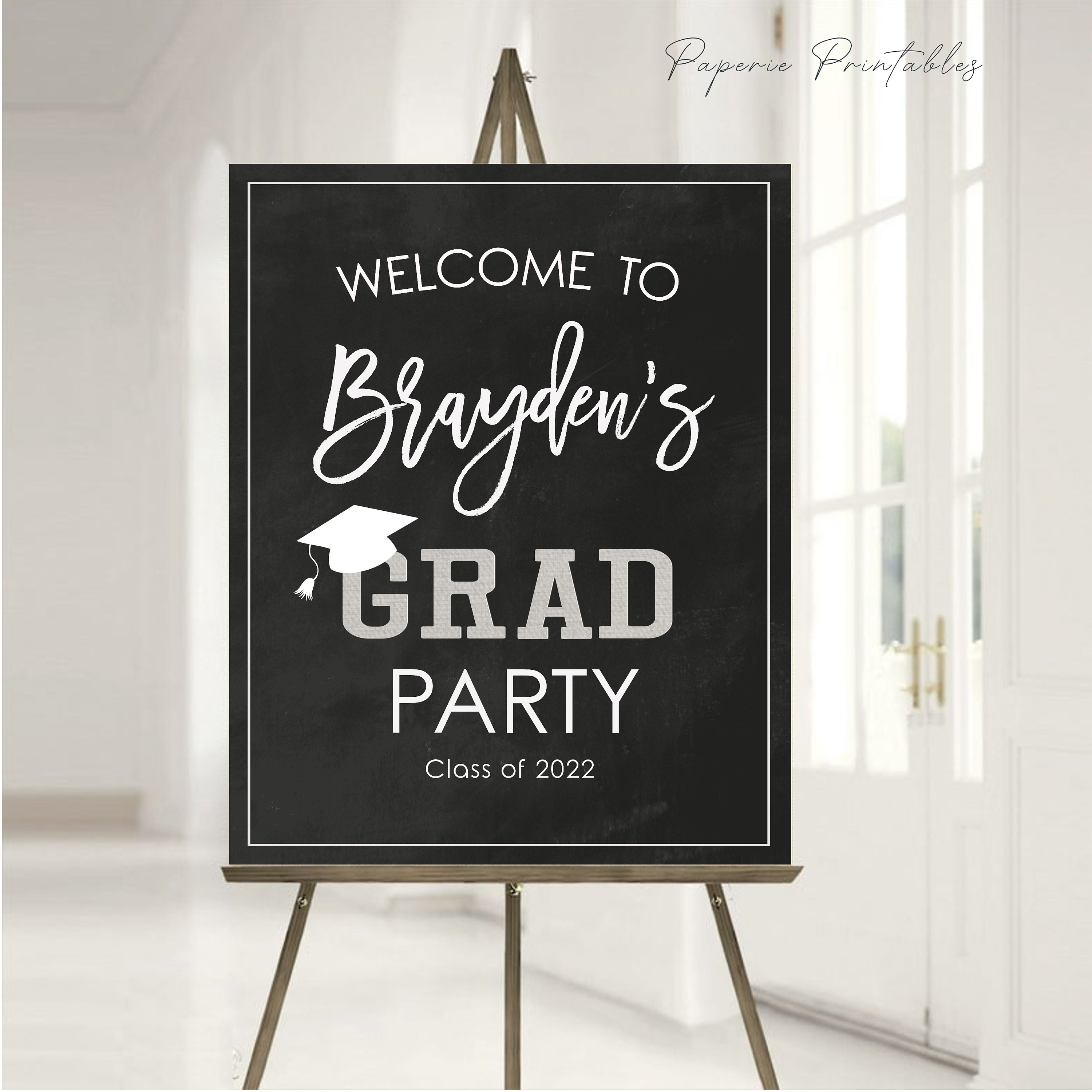 Editable Graduation Party Welcome Sign: DIY Corjl Template (digital ...