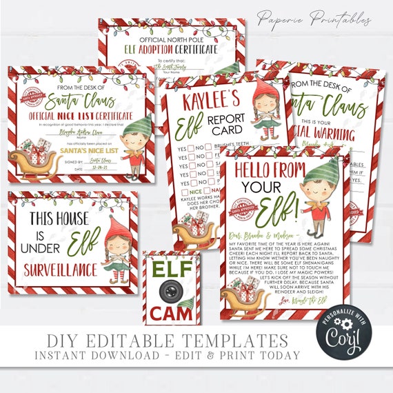 EDITABLE Christmas Elf Games BUNDLE Elf Arrival Letter Elf | Etsy