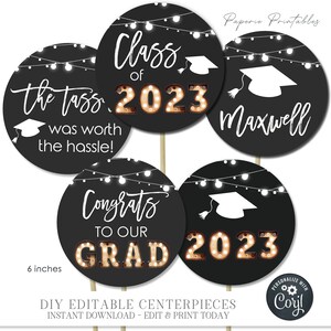 EDITABLE Graduation Decorations 2023 Class of 2023 - Etsy
