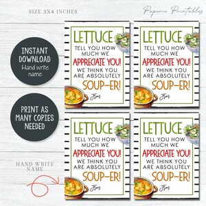 EDITABLE Salad Appreciation Gift Tag, Teacher Appreciation Tag, Thank ...