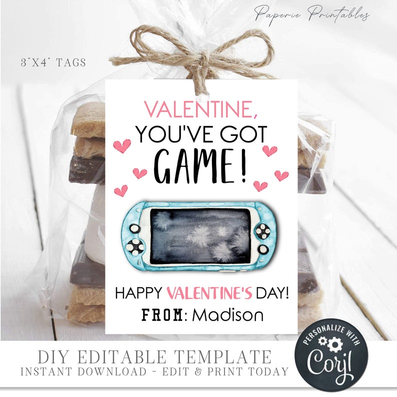EDITABLE Girl Gamer Valentine Cards Gamer Valentine Cards - Etsy