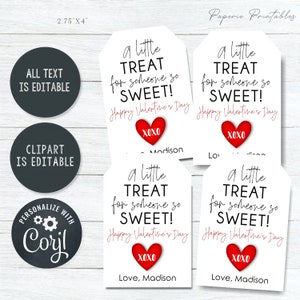 Editable Valentine's Day Gift Tag, A Little Treat for Someone Sweet ...