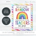 Rainbow Teacher Appreciation Sign: Editable Thank You Gift (digital ...