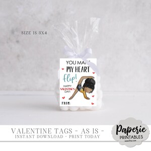 Gymnastics Valentine Card for Kids, Kids Valentine Cards, Gymnast ...