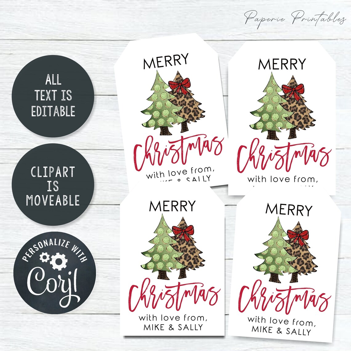 Editable Christmas Gift Tags DIY Gift Tags Merry Christmas | Etsy