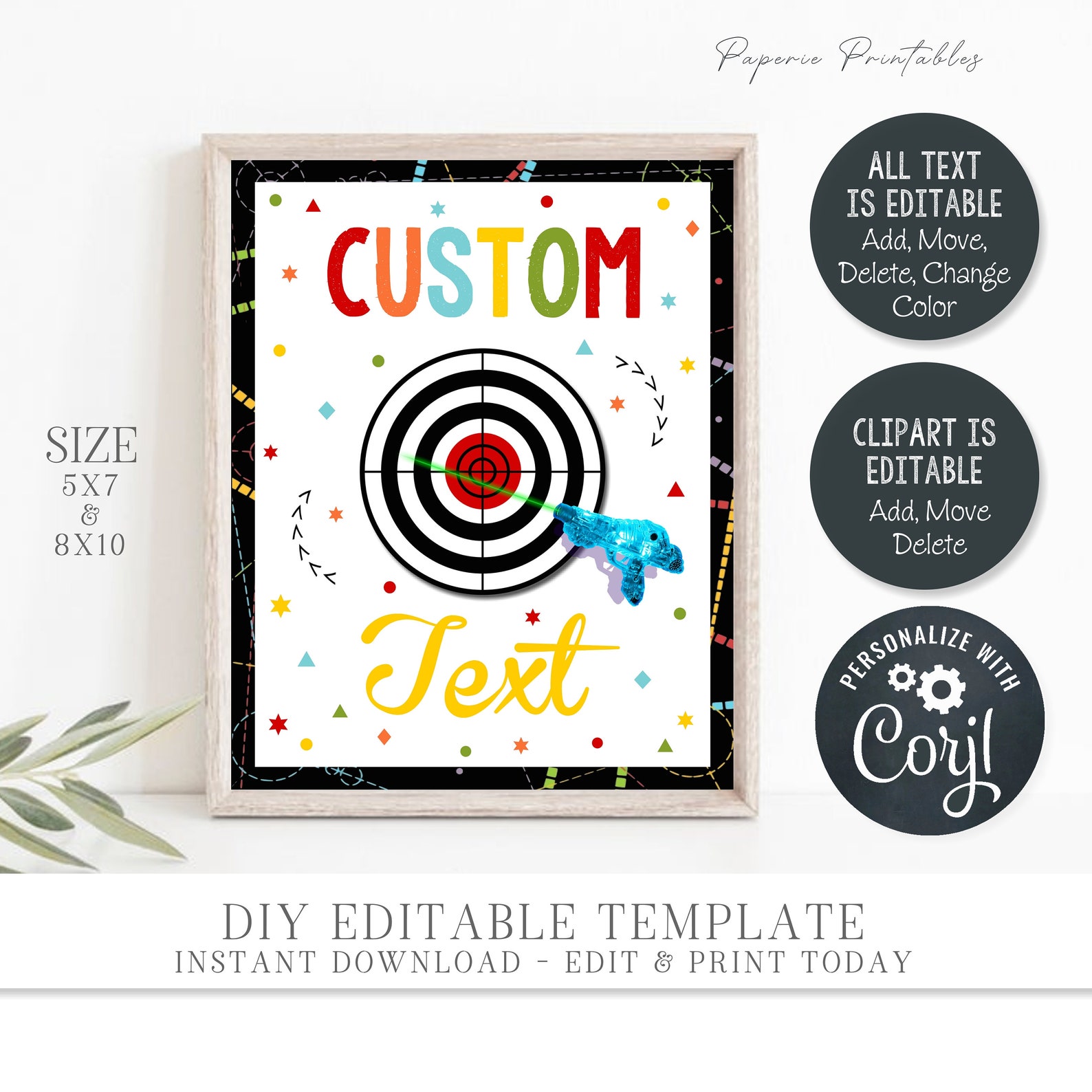 EDITABLE Laser Tag Party Signs DIY Laser Tag Party Signs - Etsy