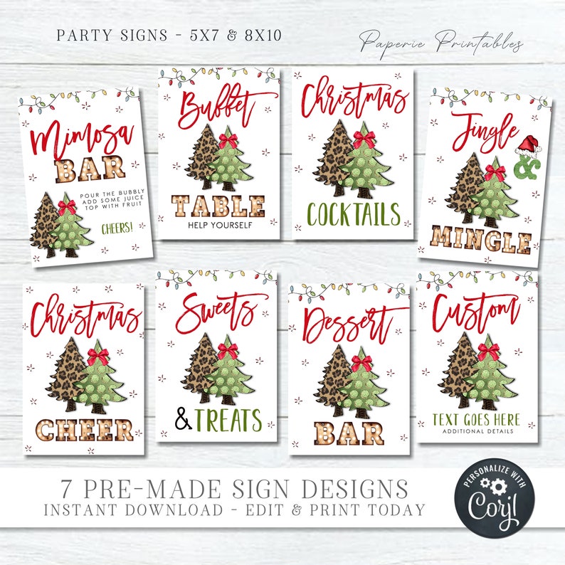 Editable Christmas Party Signs Holiday Party Signs Christmas - Etsy