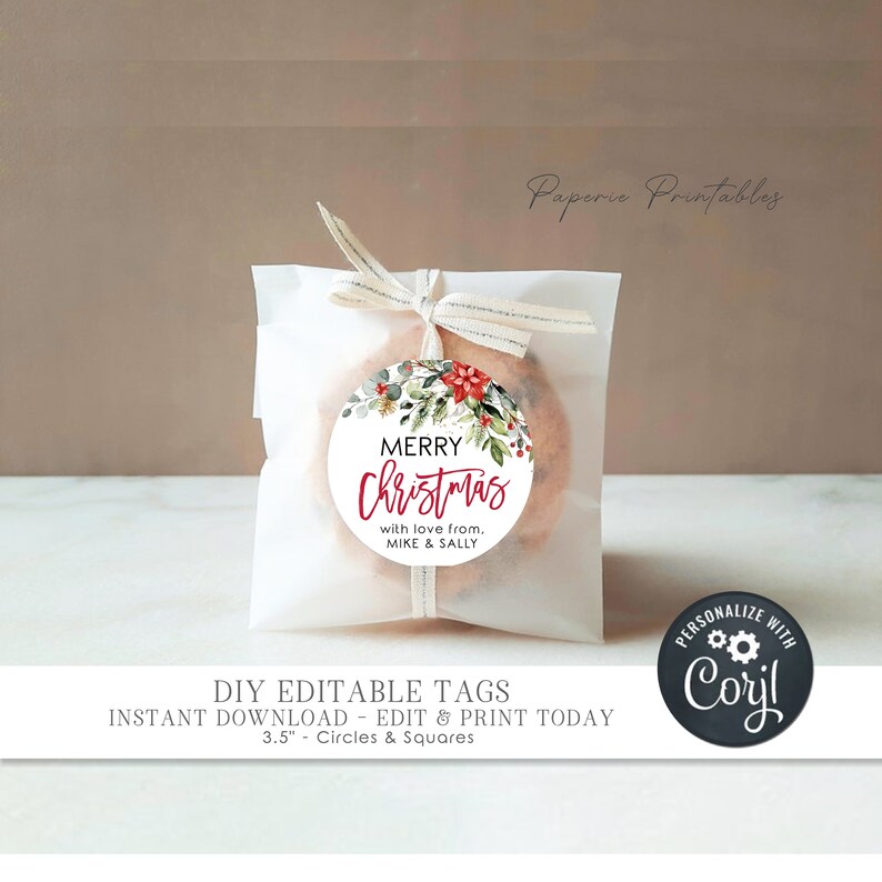 Editable Merry Christmas Tag, Merry Christmas Gift Tag, Christmas Gift ...
