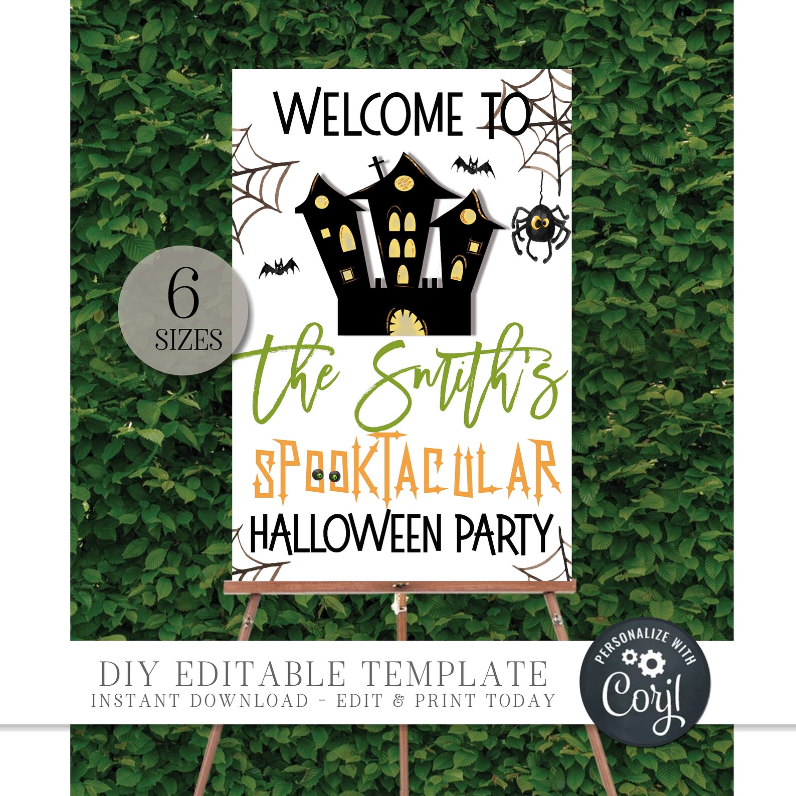 Editable Halloween Party Welcome Sign: Spooktacular Decor (DIY Digital ...