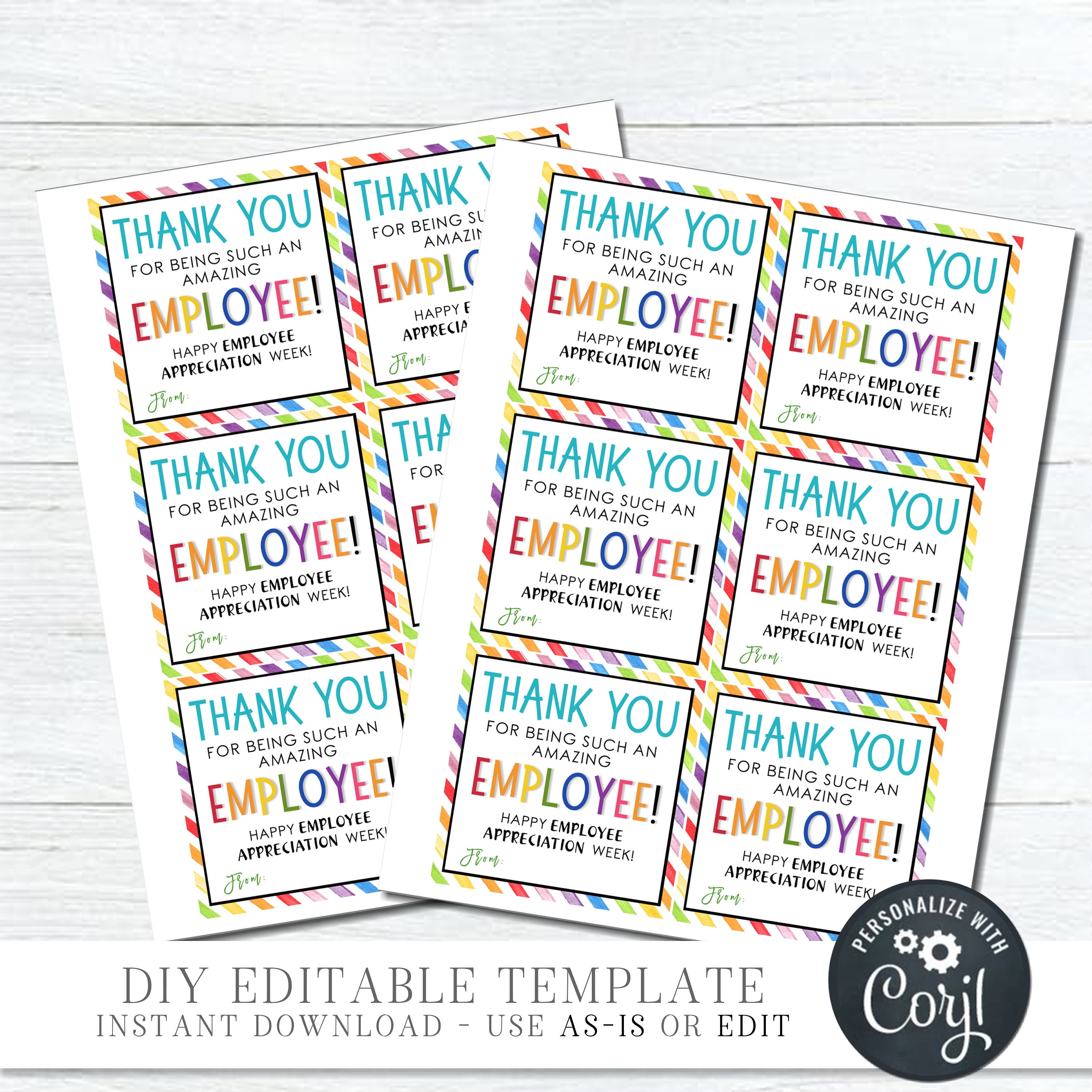 Secretary Appreciation Gift Tag: Editable Thank You Card (DIY Corjl ...
