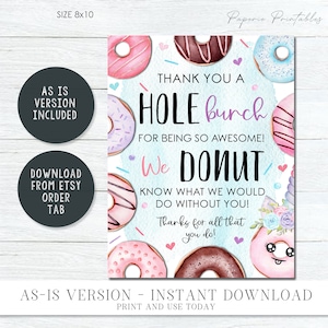 EDITABLE Donut Teacher Appreciation Sign, Teacher Appreciation ...
