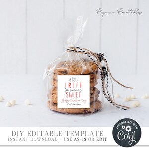 Editable Valentine's Day Gift Tag, A Little Treat for Someone Sweet ...
