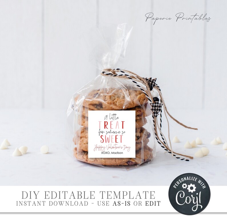 Editable Valentine's Day Gift Tag A Little Treat for - Etsy
