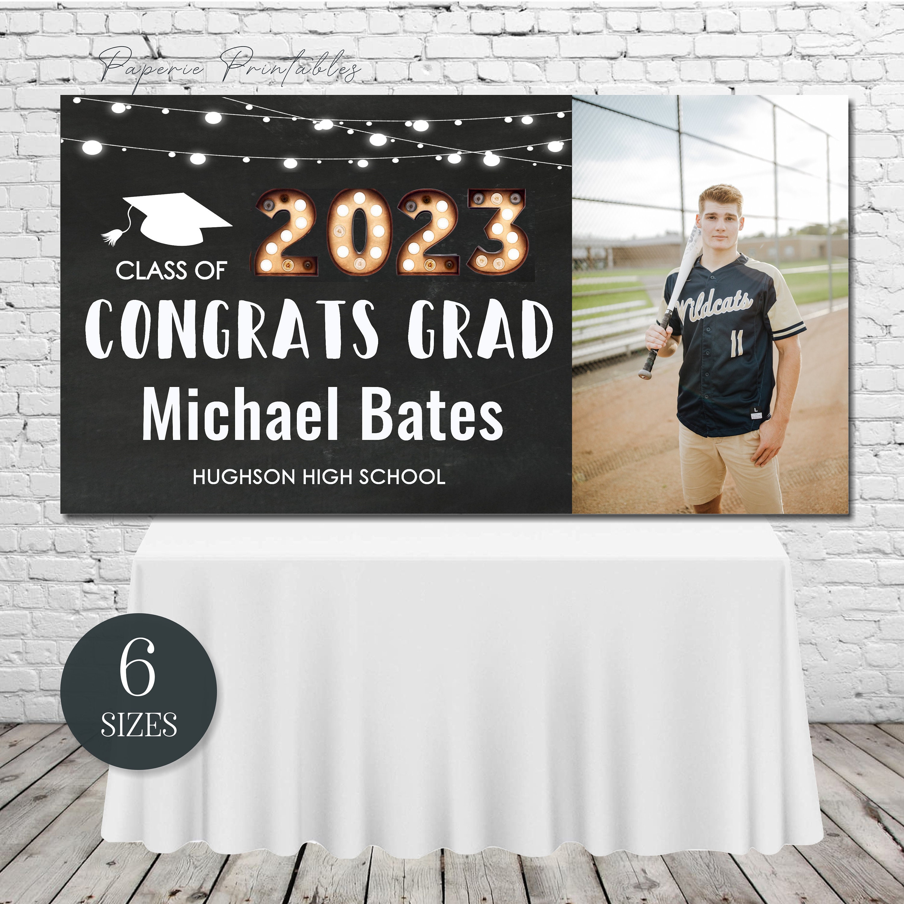 Editable Photo Graduation Banner: Chalkboard Design (digital Download ...