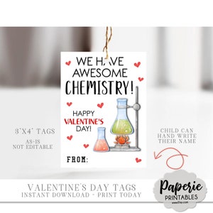 Chemistry Valentine Card for Kids, Kids Valentine Cards, Science ...
