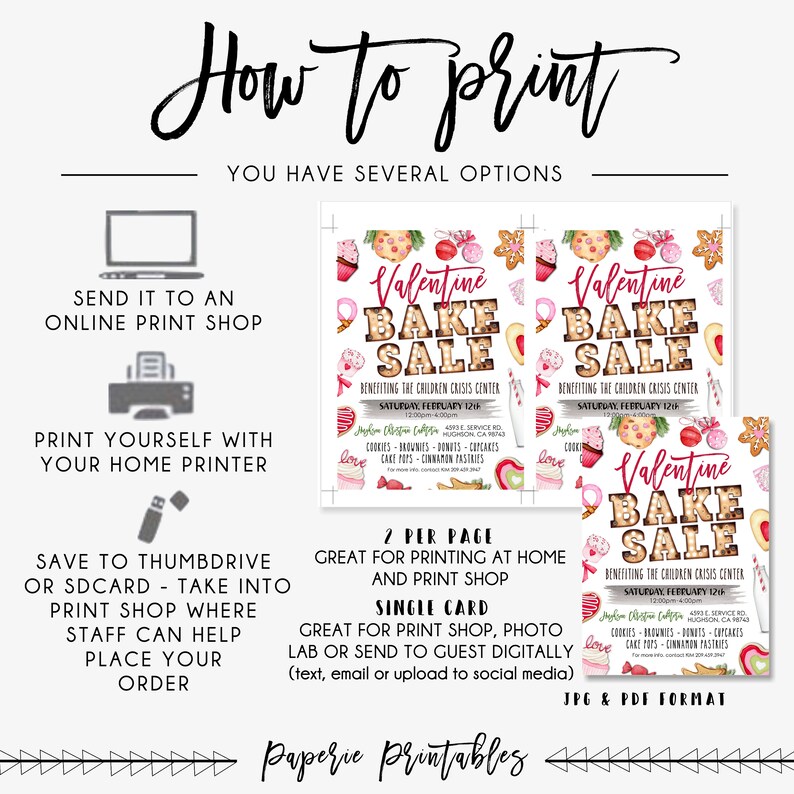 EDITABLE Valentine Bake Sale Flyer Valentine School Bake Sale - Etsy