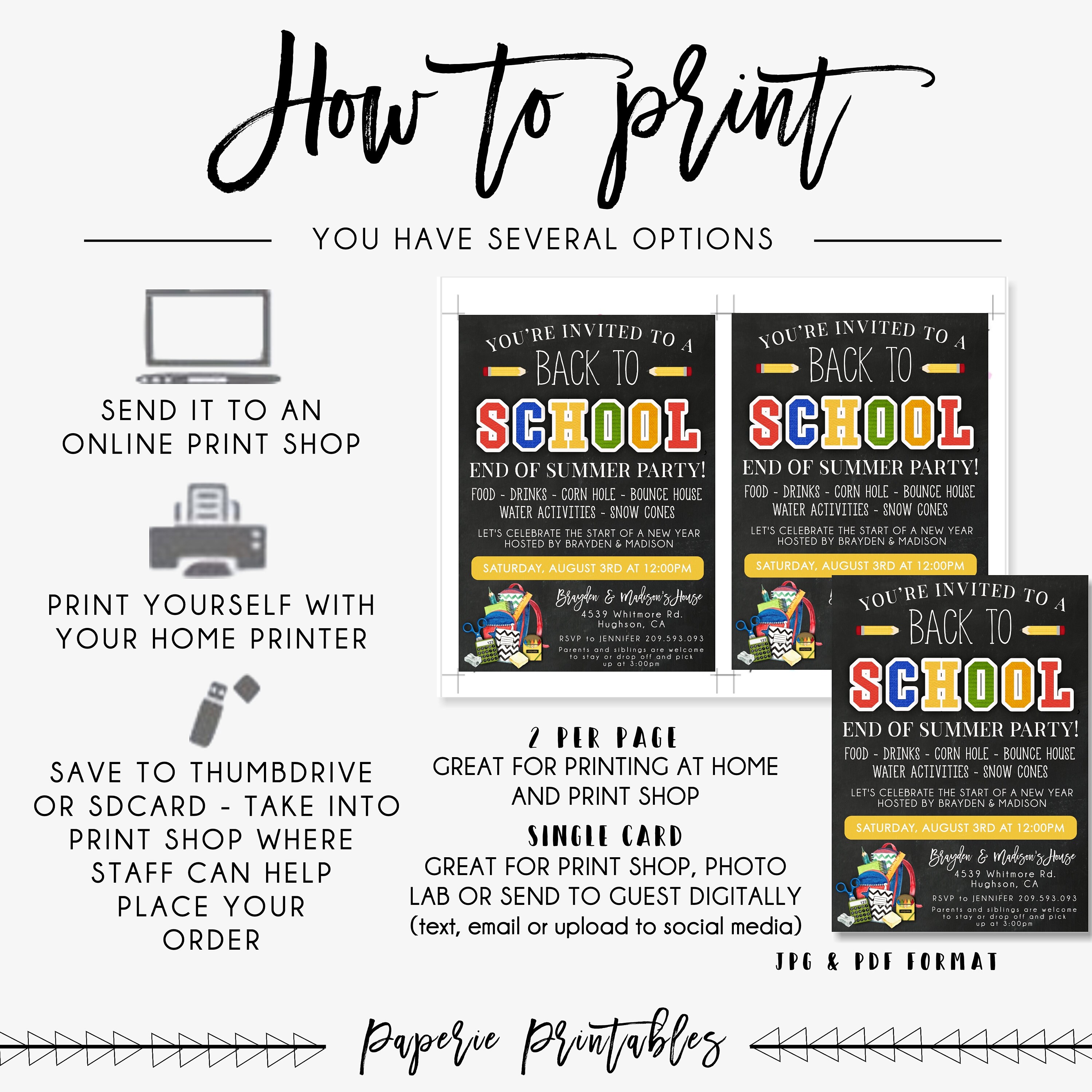 Editable Back to School Party Invitation (DIY With Corjl) - Etsy